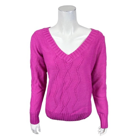 Jason Wu | Sweaters | J Jason Wu Womens Ribbed Vneckline Texture Stitch ...